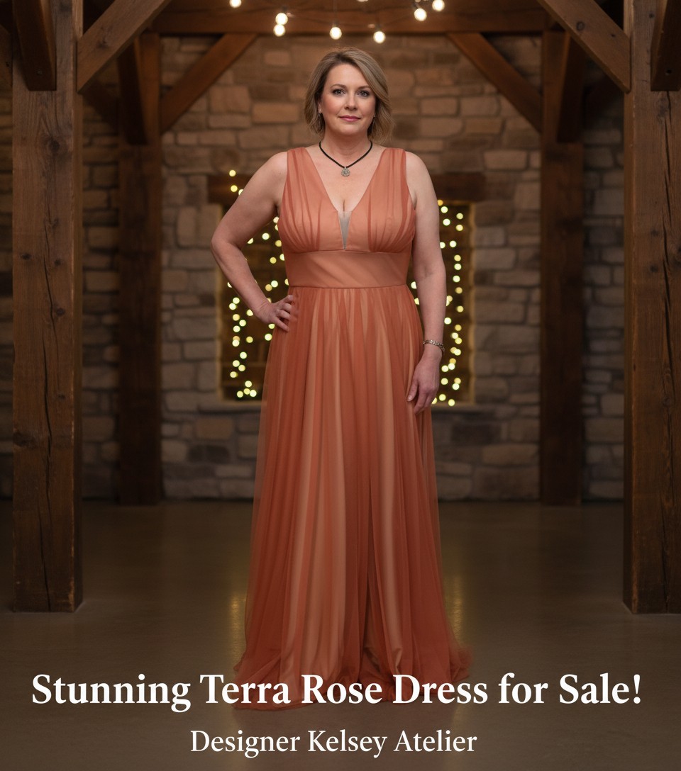Terra Rose Dress, Gathered skirt with Band in the waist 16/42